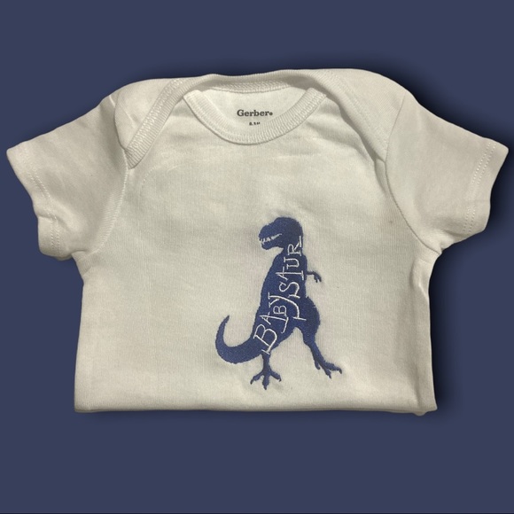 Gerber | One Pieces | Embroidered Babysaur Dino Onesie Bodysuit Blue ...